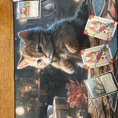 Commander Cat Playmat MTG Cat Playmat Gathering Playmat TCG RPG ...