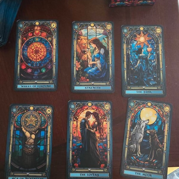 Tarot Deck Cards Foil Gold Rainbow, 78 Tarot Cards With Guidebook ...