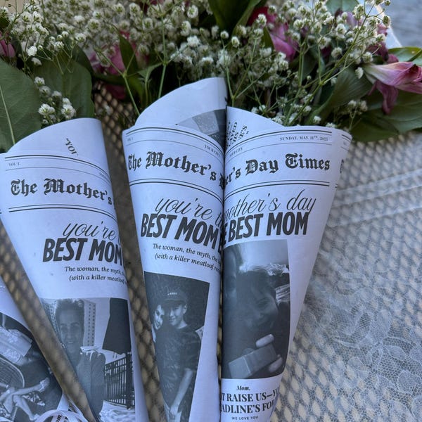 Editable Mothers Day Newspaper Template, Personalized Mothers Day Gift ...