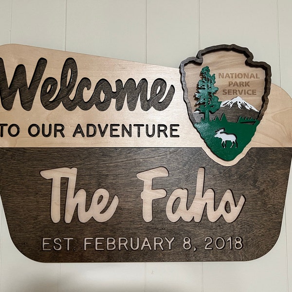 National Park Sign, Welcome Sign, Camping Sign, Personalized Wedding ...