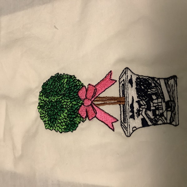 Chinoiserie Topiary Embroidery - Blue Willow - Machine Embroidery File ...