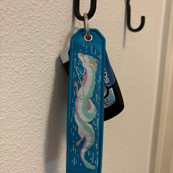 Calcifer Embroidered Tag Keychain Jet Tag Keyring Happy Fire Bacon With ...