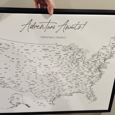 Push Pin World Map pin Board Light Blue Color Splash - Etsy