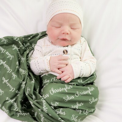 Baby Name Swaddle, Newborn Name Swaddle, Personalized Baby Name Swaddle ...