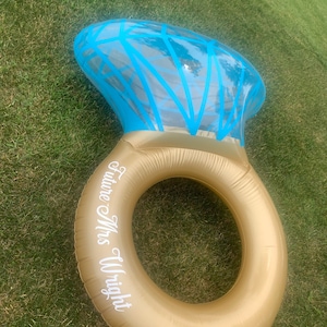 Customized or Personalized Heart Pool Float, Engagement Ring Float ...