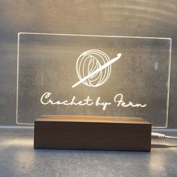 Personalised LED Name Sign. Custom Engraved Light up Name Plaque ...