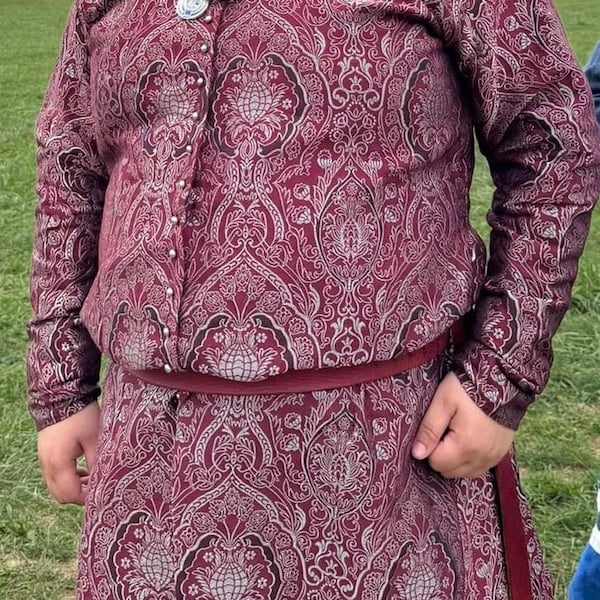 Houppelande Patterned Brocade Medieval Gown for Men Court Dress for ...