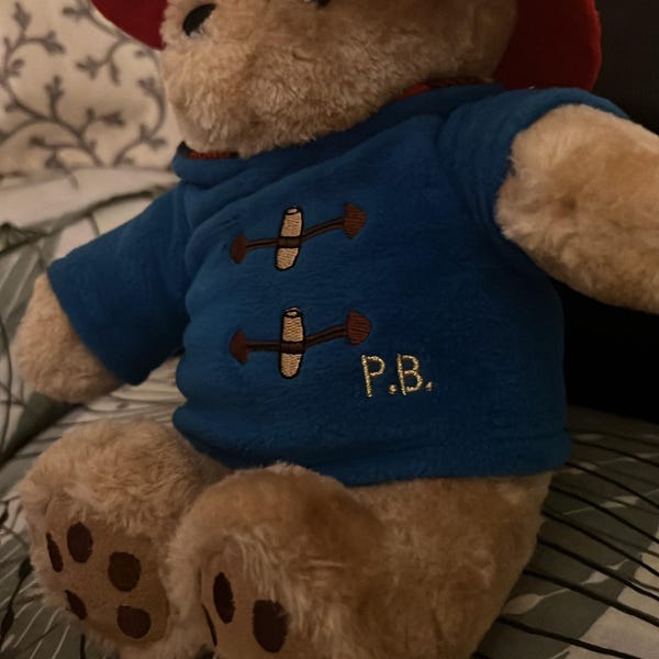 Very Cute Vintage Harrods Teddy Bear Soft Fur Sitting Teddy Maroon ...