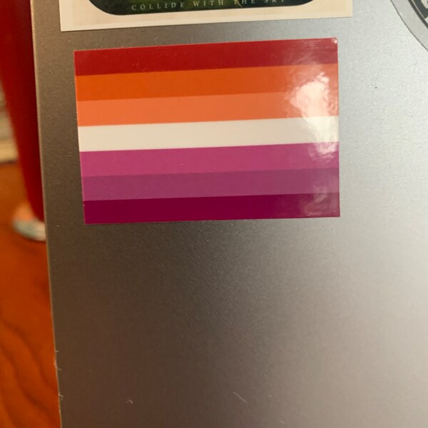 Lesbian Flag Waterproof Vinyl Sticker Etsy