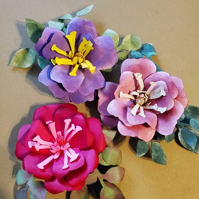 3D Rose SVG Flower Template, Paper Flower Svg Gift, Roses Bouquet SVG ...