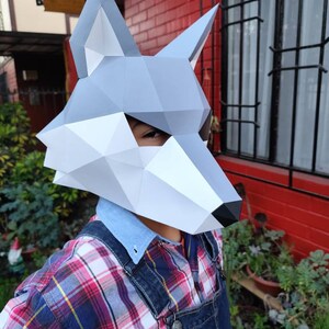 Wolf Mask Papercraft PDF, SVG Template, Low Poly Mask, 3d Paper Mask ...