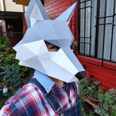 Wolf Mask Papercraft PDF, SVG Template, Low Poly Mask, 3d Paper Mask ...