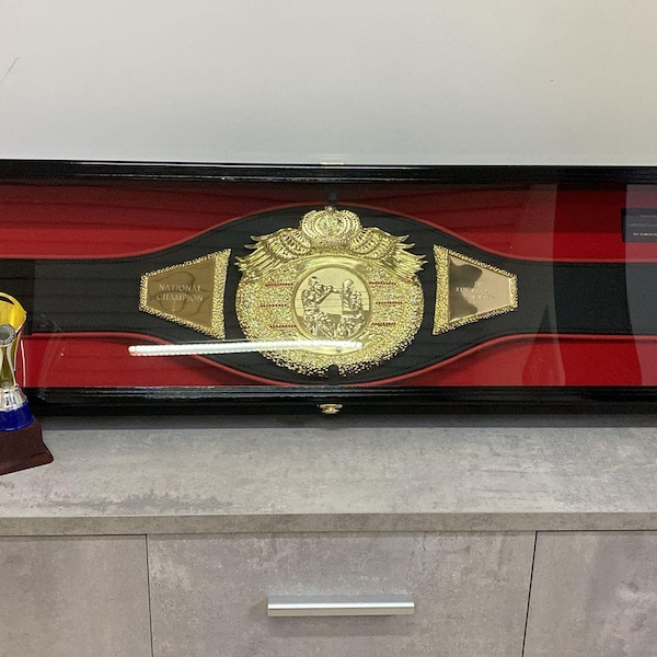 Wrestling Belt 54" Display Case Cabinet W/98% UV Acrylic Door- Lockable ...