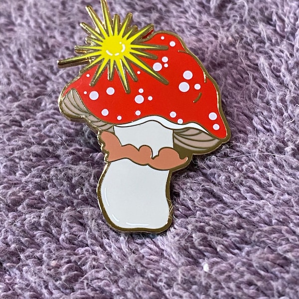 Mushroom Enamel Pin Badge, Magic Mushroom Hard Enamel Pin, Lapel Pin ...