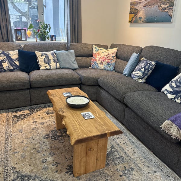 LINA Waney Edge Chunky Coffee Table Solid Rustic Wood - Etsy UK