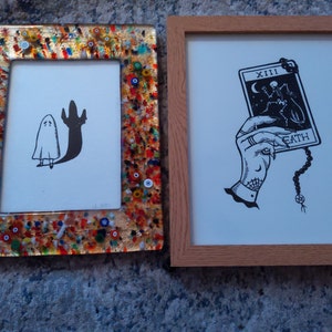 Mini Ghost Linoprint, Goth Home Decor, Miniature Art Print - Etsy