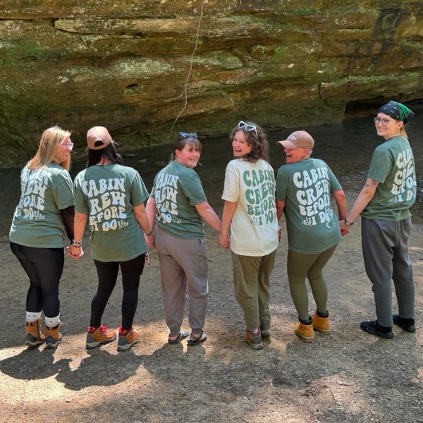 Camp Bachelorette Party Shirt Camping Theme Hiking Mountain Lake Bach T ...