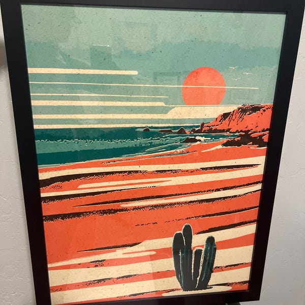 Baja Coastal Surf Art Print, Digital Download - Etsy