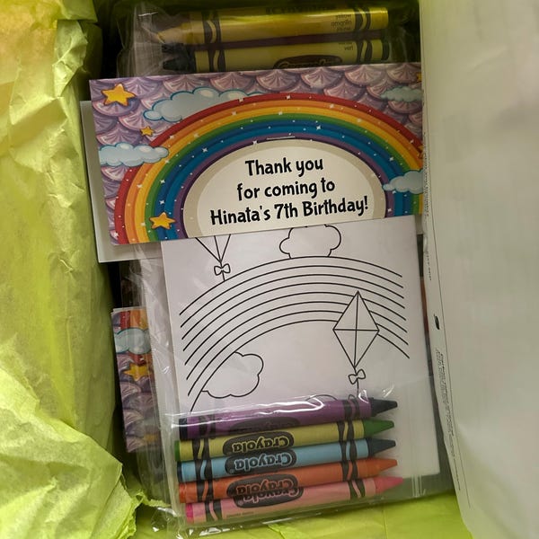 Rainbow Theme Party Favor Bags. 1 Bag (1 Child) Includes 8-4x6 Cards ...