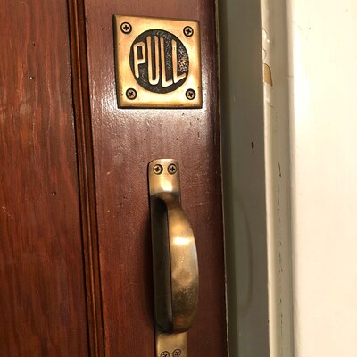 Set of PULL and PUSH Signs Unique Antique Style Art Deco Solid Brass 2 ...