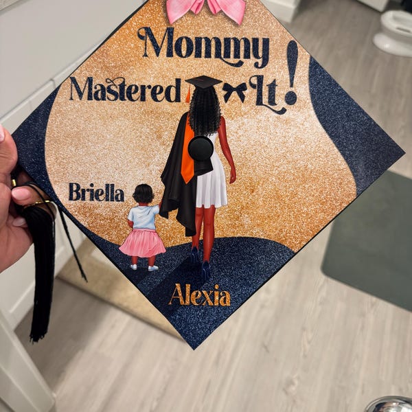 Custom Mommy Mastered It Graduation Cap Topper, Personalized Cap ...