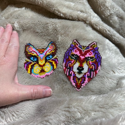 Native American Wolf Bead Pattern, Peyote/brick Stitch Wolf Pattern ...