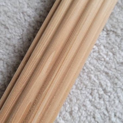 2pcs of 1-3/8 Diameter Unfinished Reeded Wood Curtain Drapery Rod, 48 ...