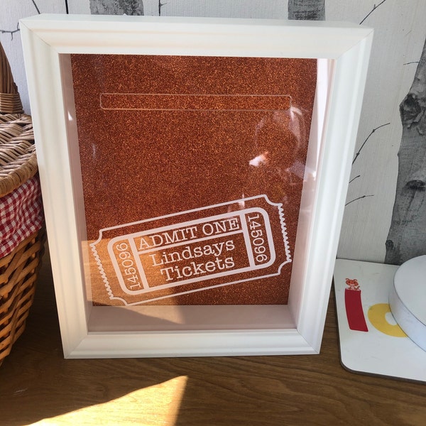 Ticket Box Keepsake Personalised Frame Memory Box Gift Concerts ...