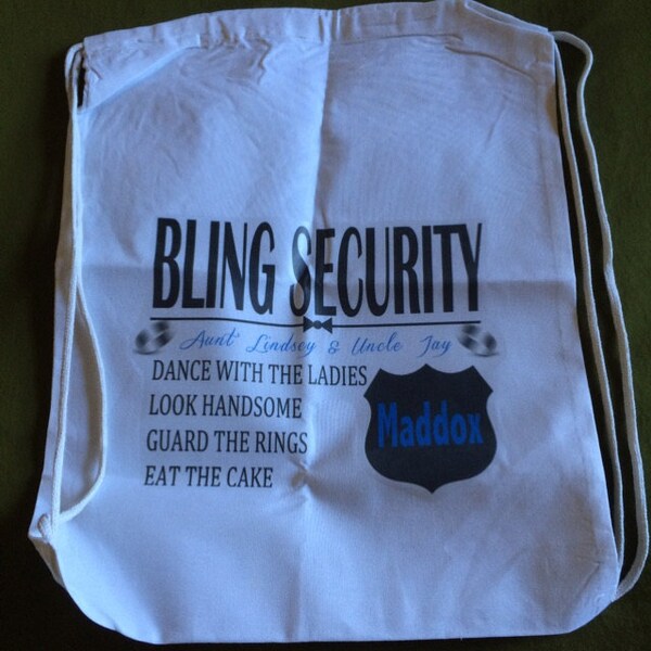 RING SECURITY Ring Bearer Gift Ring Bearer Bag Backpack Ring Security ...