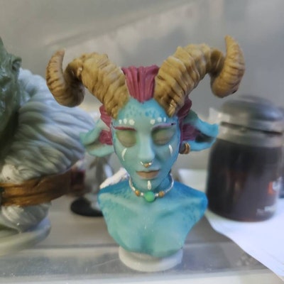 Female Faun Miniature Bust Saytr Bard Feywild Table Top Role Playing ...