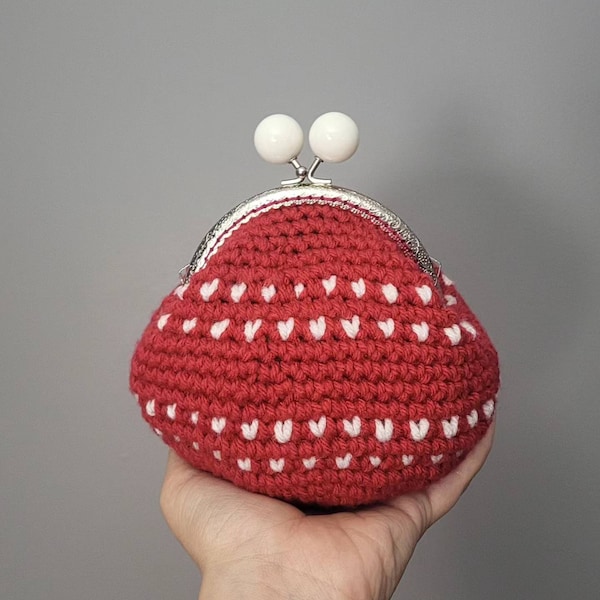 Sweet Heart Coin Purse CROCHET PATTERN PDF | Tutorial for Crochet Coin ...