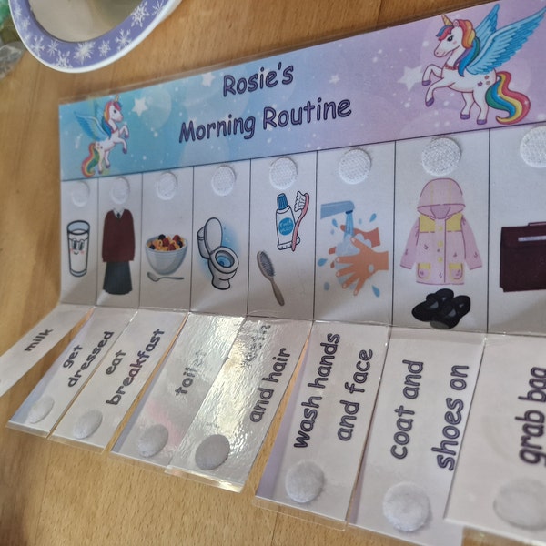 Personalised Handmade Visual Routine Chart Morning /evening Learning ...