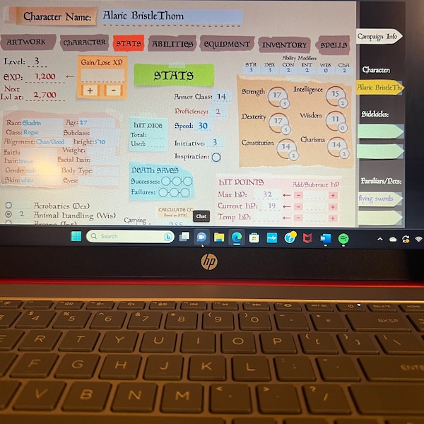 Digital Dnd Character Journal, Dungeons and Dragons 5e Digital Journal ...