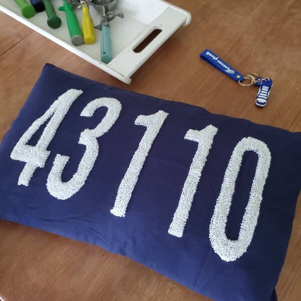 Custom Zip Code Pillow Cover, Punch Needle Pillow, Personalized Pillows ...