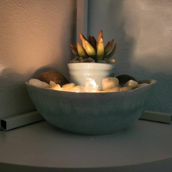 Tranquility Tabletop Jade Water Garden Fountain With Lady Meditating ...