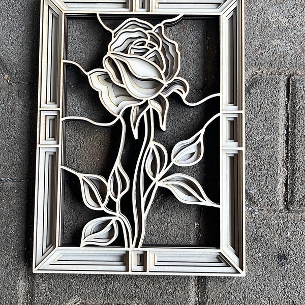 Rose Multilayer SVG/ Rose Cut File/ 3D Layer/ Plywood Cutting/ Paper ...