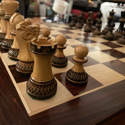 Art Deco Complete Aluminum Chess Set 3.5 Metal Pieces With 14 Metal ...