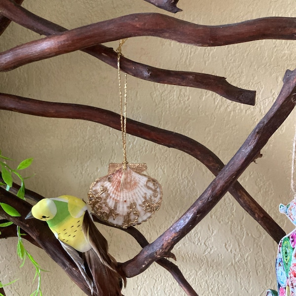 Hanging Shells Gilded Scallop Decorations Barnacle Shell Ornaments ...