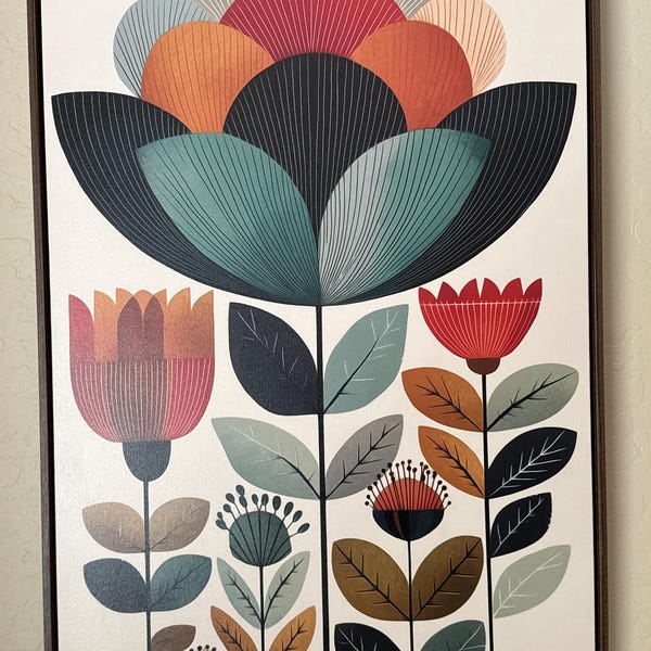 Polish Folk Art Vintage Polish Floral Wall Art Print Retro Poland Home ...