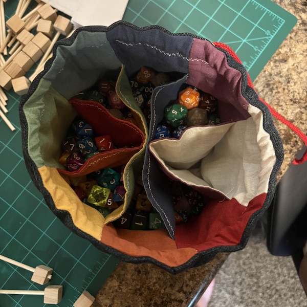 Eight Section Dice Bag Sewing Pattern: Dnd Pathfinder and Roleplay ...