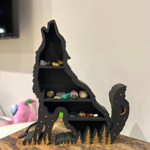 Coppermoon Handmade Wolf Shelf, Wolf Wall Art, Wolf Wall Decor, Crystal ...