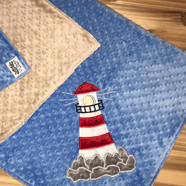 Lighthouse on Rocks Applique Machine Embroidery Design Pattern Nautical ...