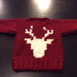 CROCHET PATTERN Crochet Baby Sweater Reindeer Sweater Baby Pullover PDF ...