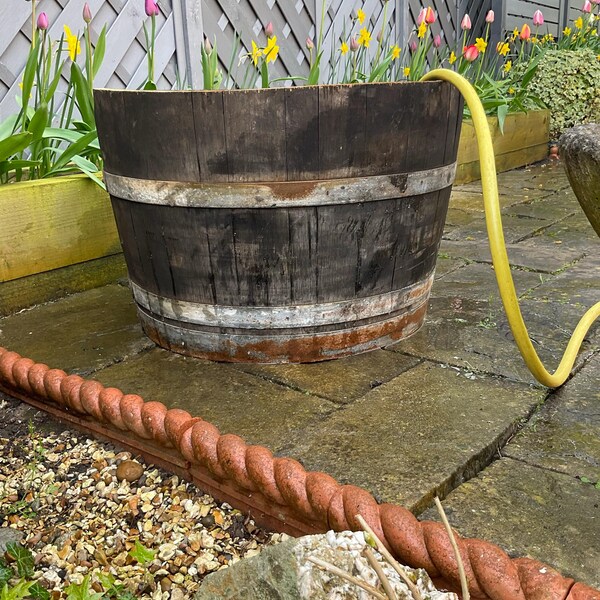 WHISKEY BARREL PLANTER - Reclaimed Oak Cask Planters - Freshly Made to ...
