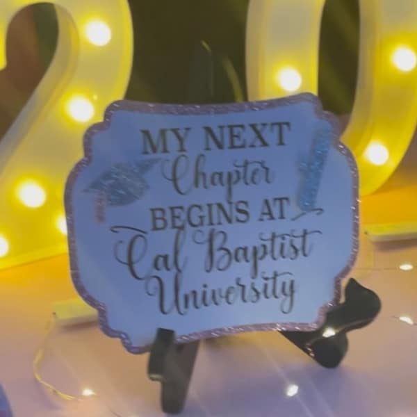 5”x7” My Next Chapter Begins at | Graduation Table Sign | Table Sign ...