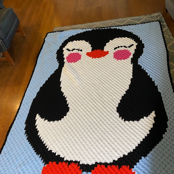 Cute Baby Penguin Graph & Pattern C2C and Tapestry Crochet-penguin Love ...