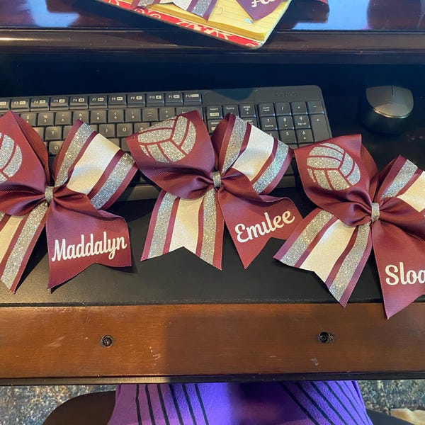 Black and Gold Cheer Bow, Custom Team Squad Bows, Great Sideline School ...