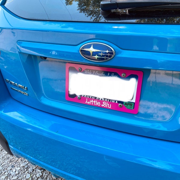 Personalised Name License Plate Frame, Pink Doll Themed Cute Car Decor ...