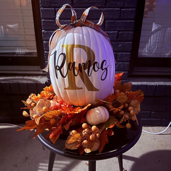 Monogram Pumpkin/last Name Pumpkin for Fall Decor, Personalized ...
