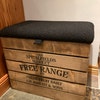Large Wooden Storage Box With Fabric Upholstered Hinged Lid/seat - Etsy UK